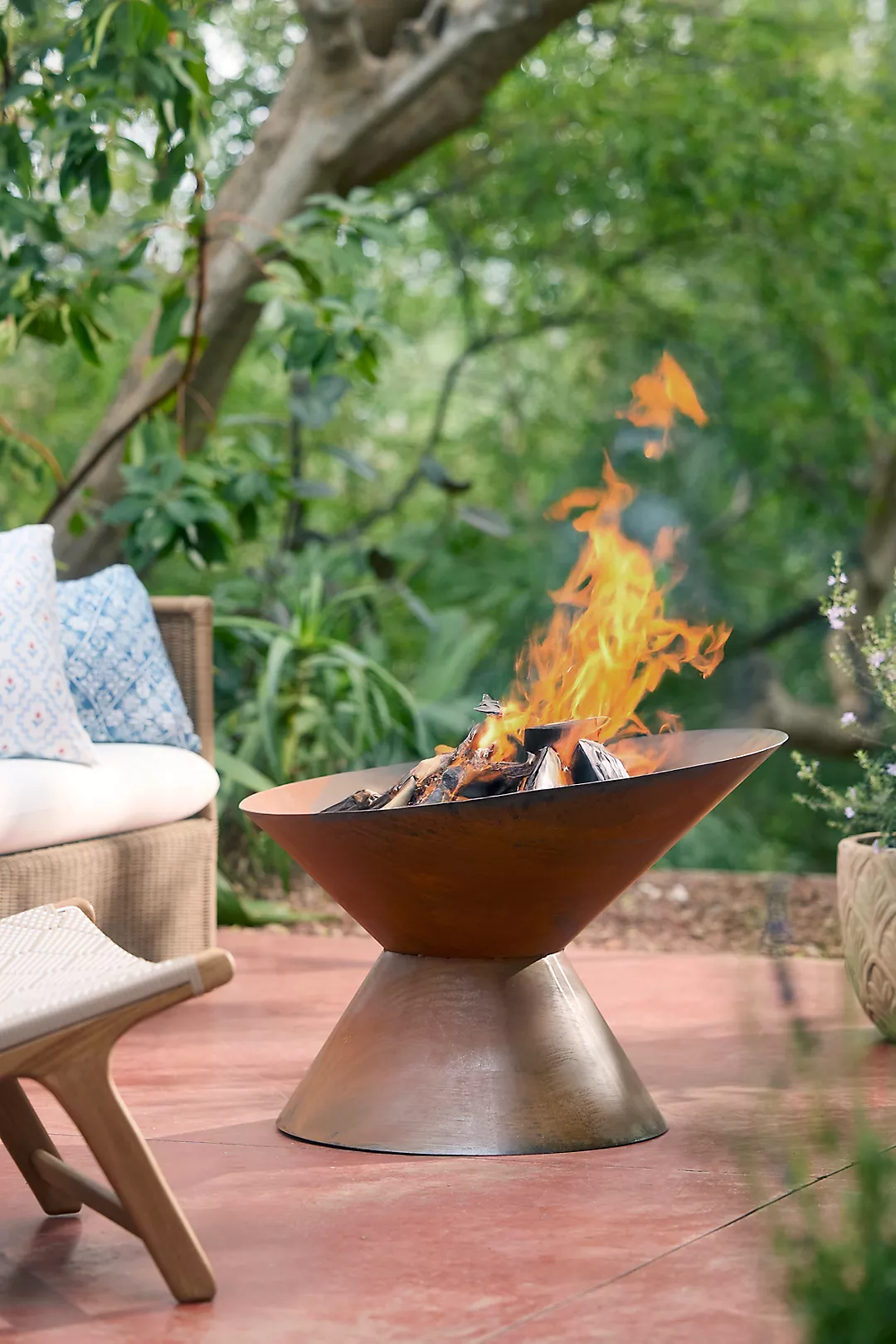 Weathering Steel Hourglass Fire Pit